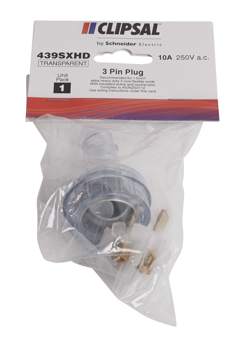 Clipsal 3-Pin Power Plug - Australian - 10A - Large Diameter Cable | SWAMP