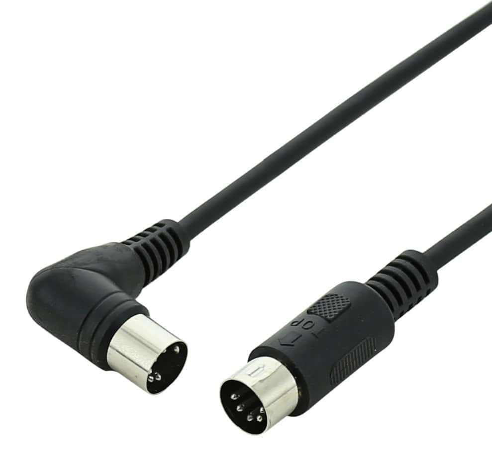 SWAMP Straight to Right Angle MIDI Cable - 5pin