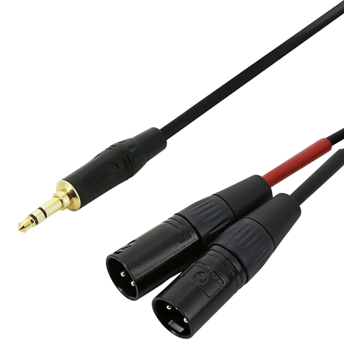 Dual XLR to 3.5mm TRS Headphone Splitter - Stereo Signal